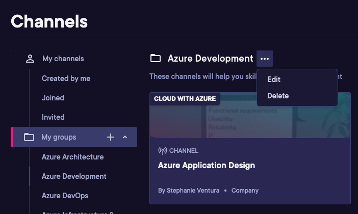 Editing channels – Pluralsight Help Center
