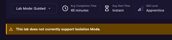 Isolation mode for labs and sandboxes – Pluralsight Help Center